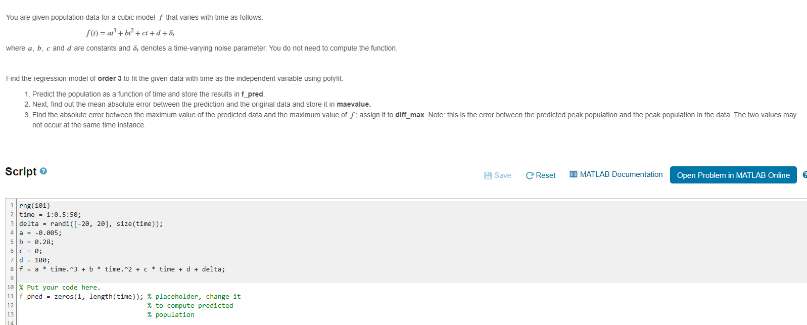 Solved ```load golfdata.txt % ﻿load data from file into | Chegg.com