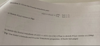 Solved Given the Fourier transorms pair:Solve a and b | Chegg.com