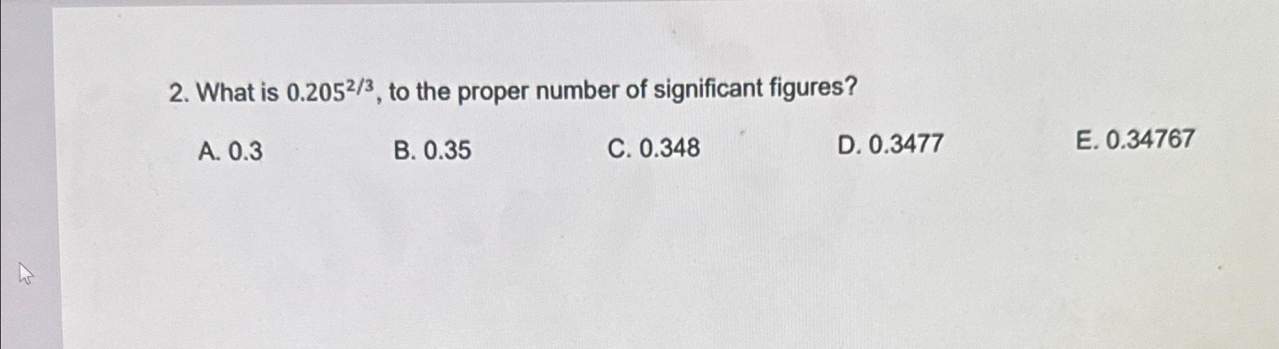 Solved What is 0.20523, ﻿to the proper number of significant | Chegg.com