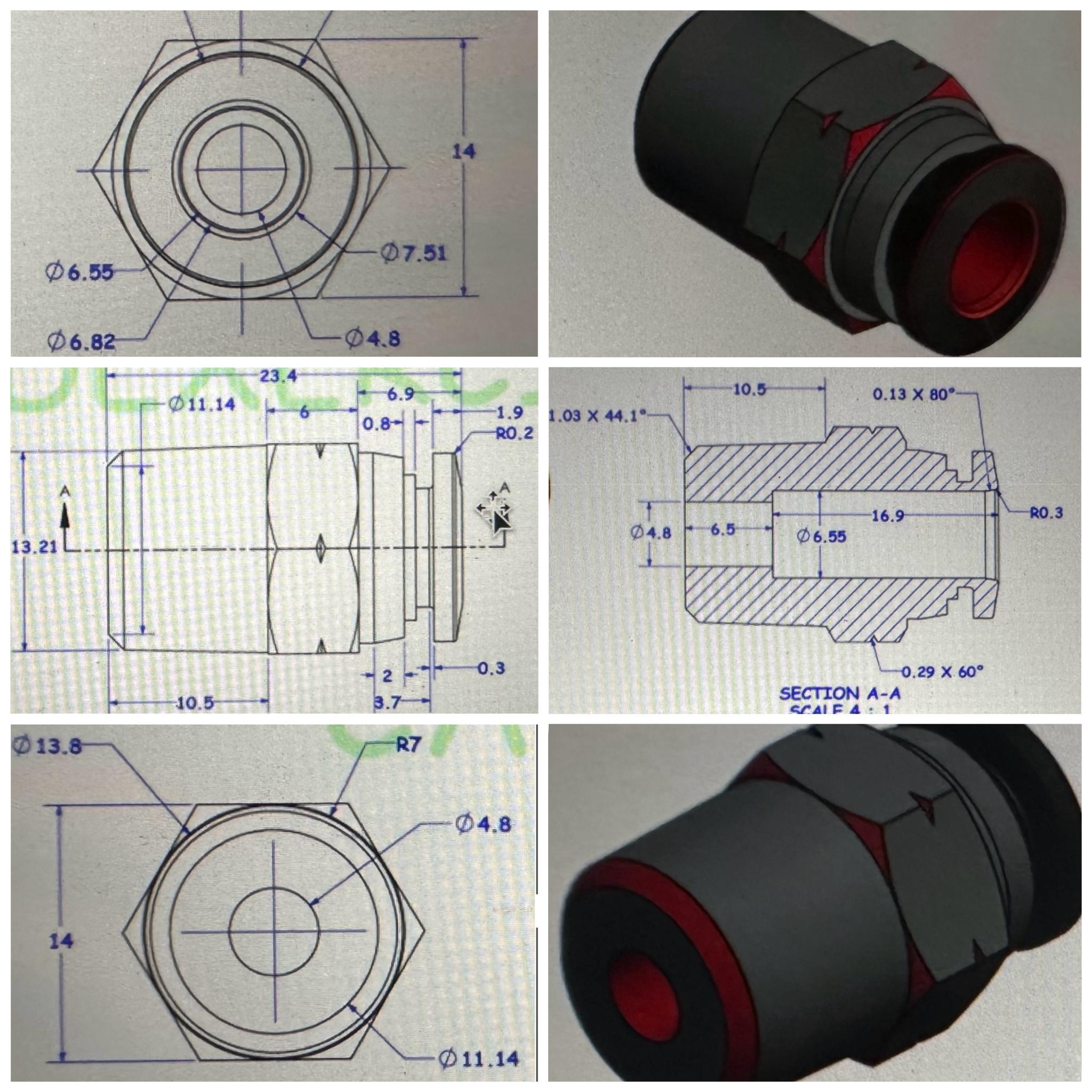 draw the Multiview drawing and isometric drawing | Chegg.com