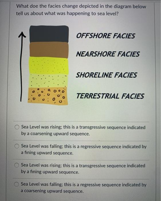 Solved What doe the facies change depicted in the diagram | Chegg.com