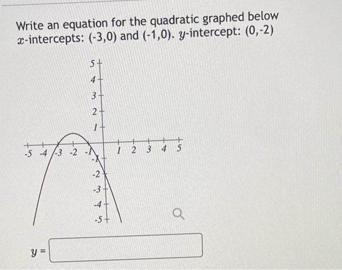 Solved Write an equation for the quadratic graphed below | Chegg.com
