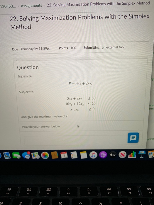 Solved 130 53 Assignments 22 Solving Maximization