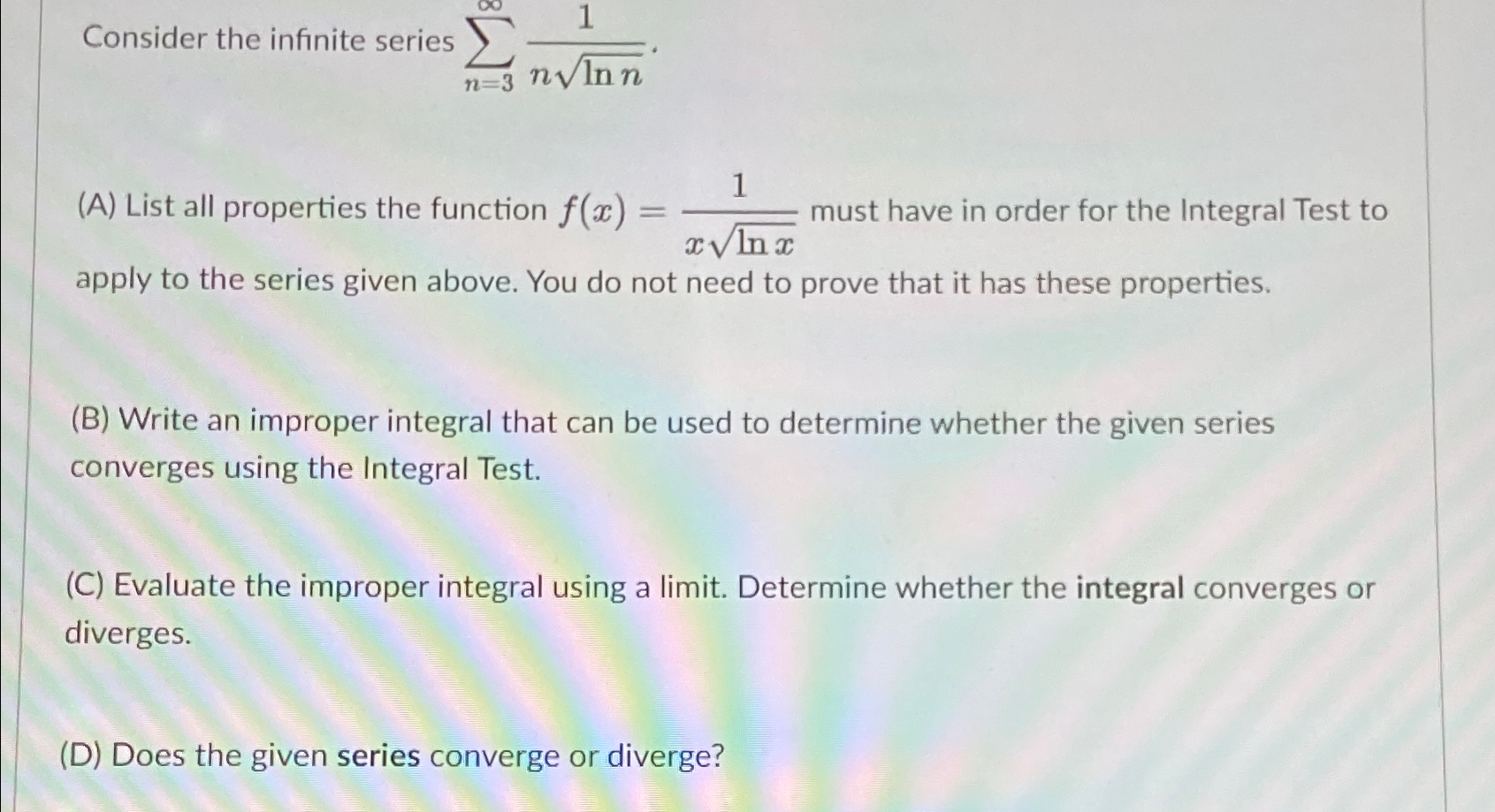 Solved ∑n=1∞2n+3n6nConsider the infinite series | Chegg.com