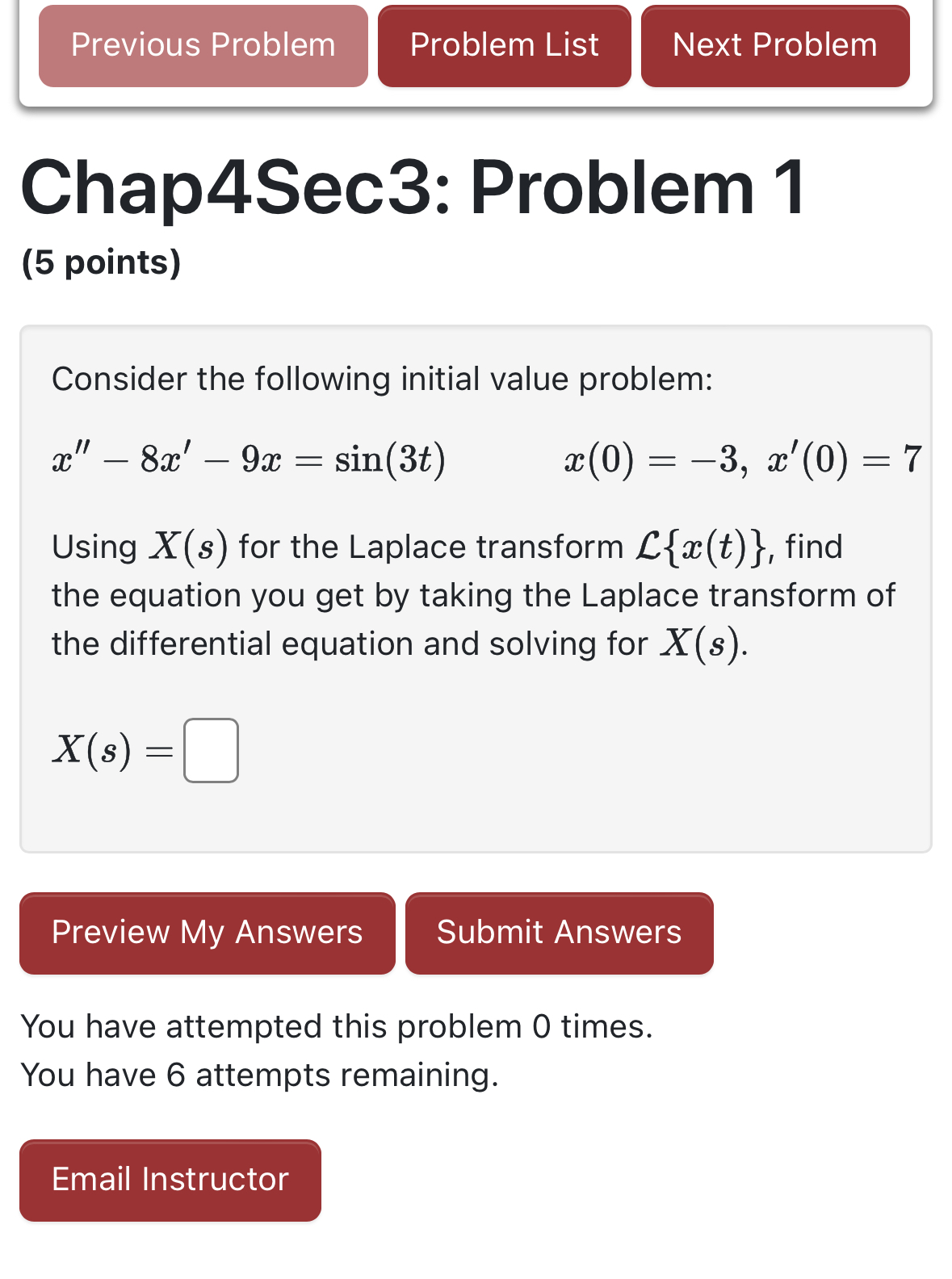 Solved Chap4Sec3: Problem 1(5 ﻿points)Consider the following | Chegg.com
