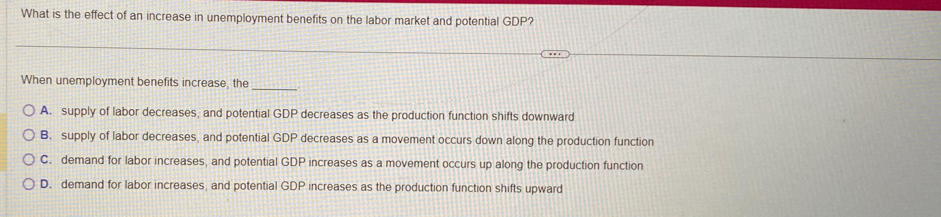 Solved What is the effect of an increase in unemployment | Chegg.com