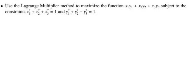 Use the Lagrange Multiplier method to maximize the | Chegg.com