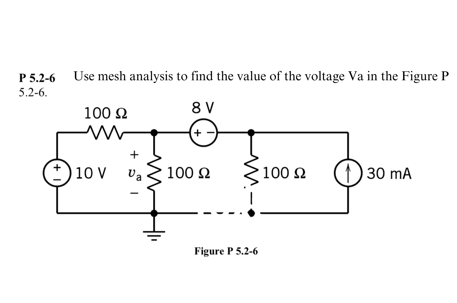 Solved PLEASE HELP! P 5.2-6 ﻿Use mesh analysis to find the | Chegg.com