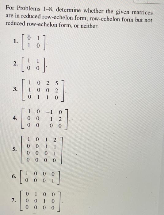 Solved For Problems 1-8, determine whether the given | Chegg.com