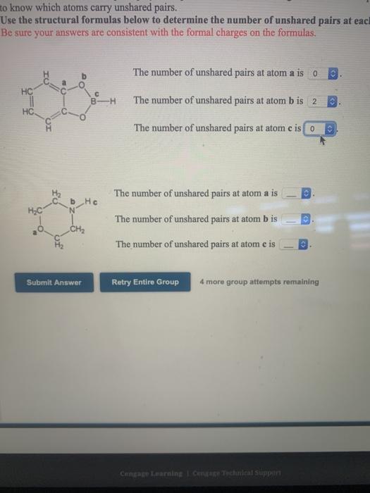 Solved to know which atoms carry unshared pairs. Use the | Chegg.com