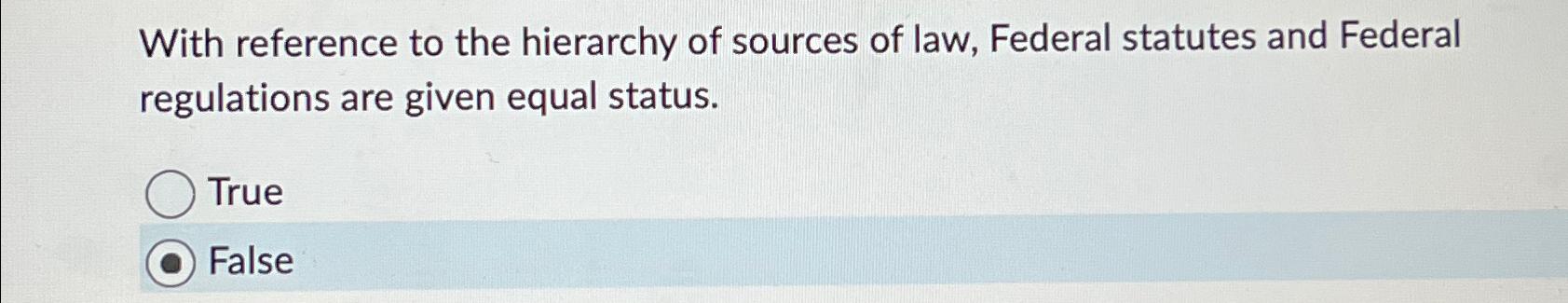 Solved With reference to the hierarchy of sources of law, | Chegg.com