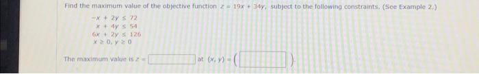 Solved Find The Maximum Value Of The Objective Function 9017