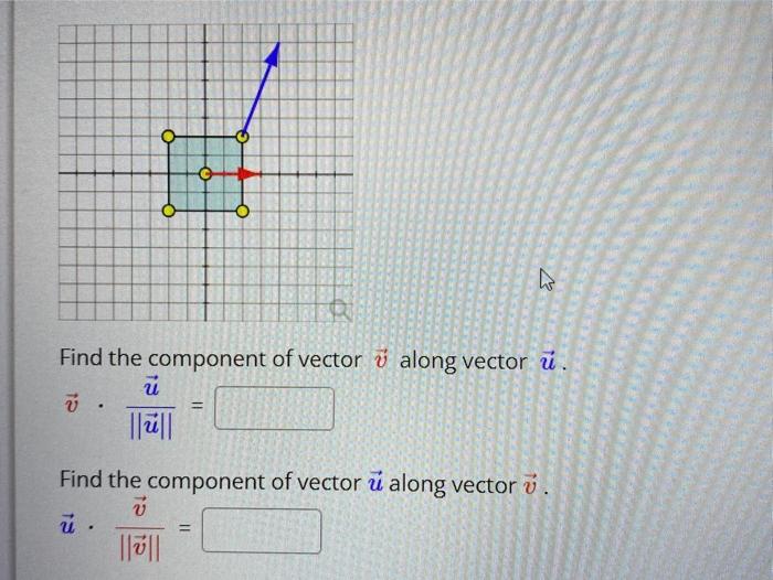 Solved o h Find the component of vector v along vector ú. ü | Chegg.com