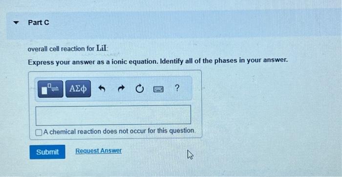 Solved Predict the half-cell reactions that occur when | Chegg.com