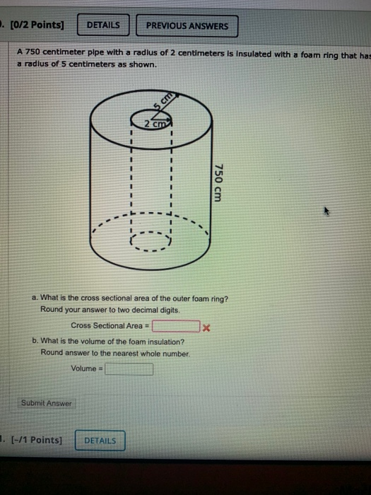 Solved . [O/2 Points] DETAILS PREVIOUS ANSWERS A 750 | Chegg.com