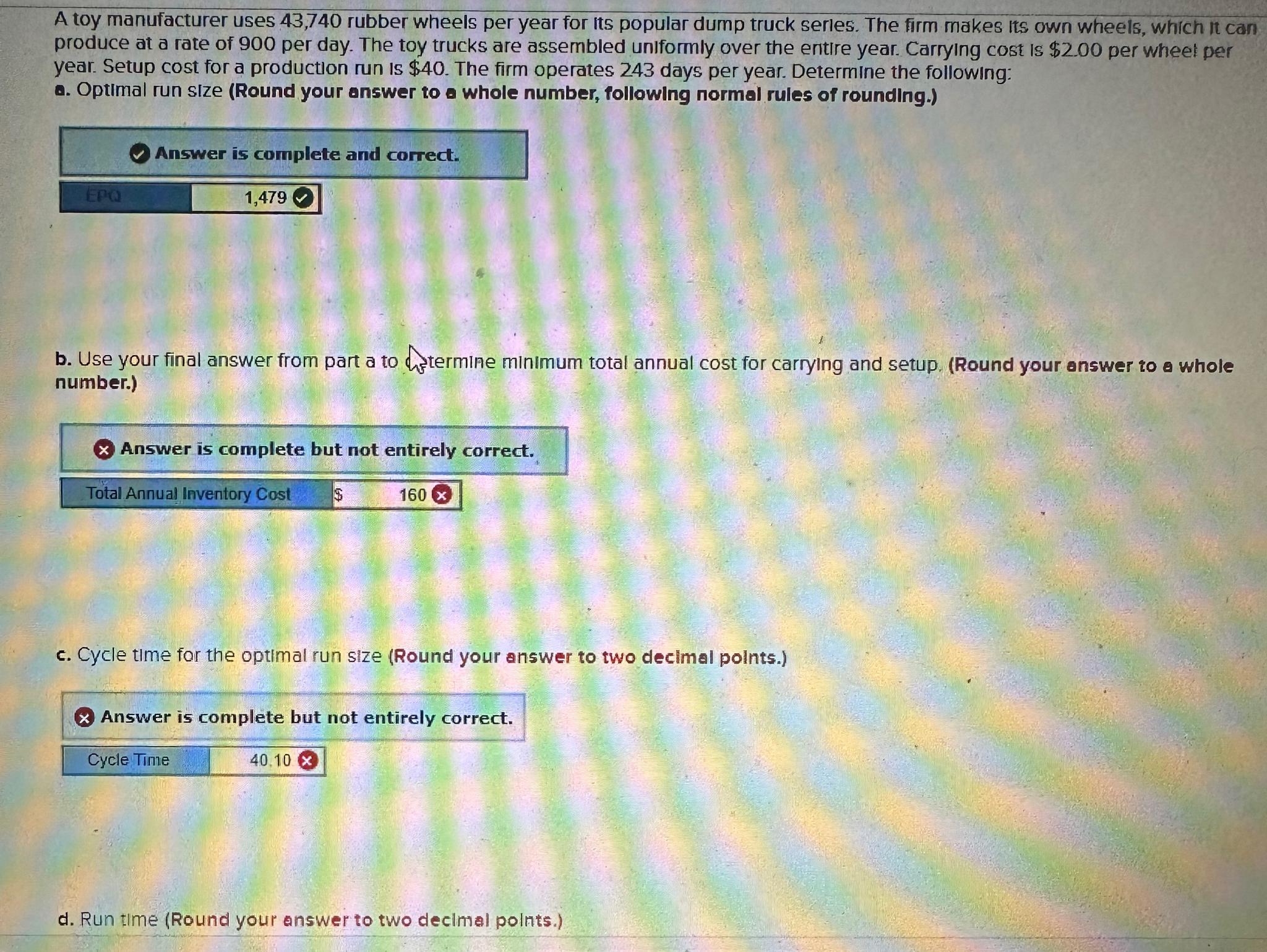Solved Check my work mode : This shows what is correct or | Chegg.com