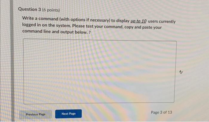 Solved Write a command (with options if necessary) to | Chegg.com