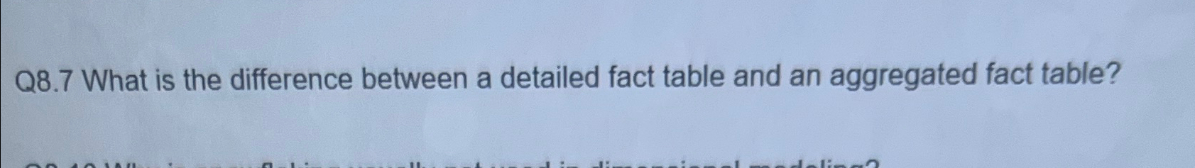 Solved Q8.7 ﻿What is the difference between a detailed fact | Chegg.com
