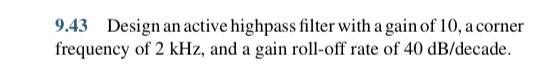 Solved Problem 5: (5 Points) For the circuit in Problem 9.43 | Chegg.com