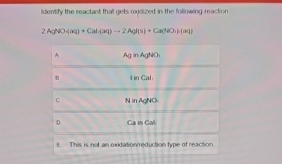 Solved Identify the reactant that gets oxjdized in the | Chegg.com