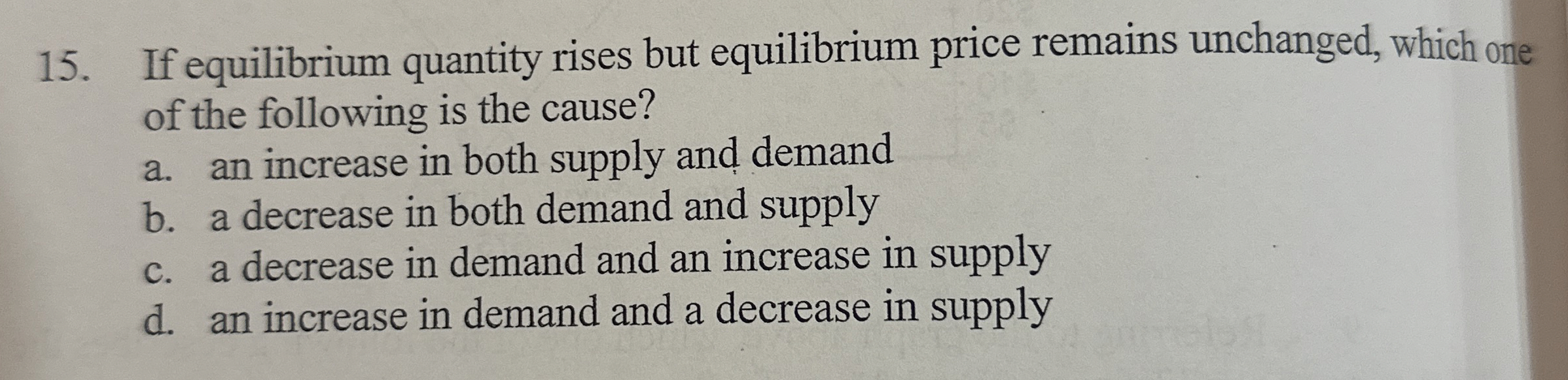 Solved If equilibrium quantity rises but equilibrium price | Chegg.com