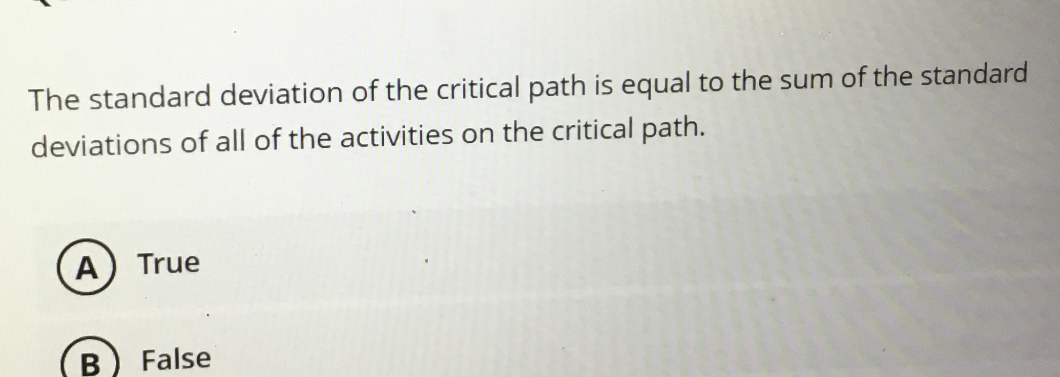 Solved The standard deviation of the critical path is equal | Chegg.com