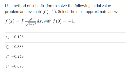 Solved Use method of substitution to solve the following | Chegg.com