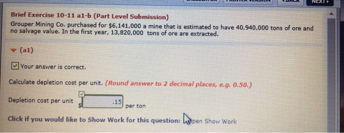 Solved Brief Exercise 10-11 a1-b (Part Level Submission) | Chegg.com