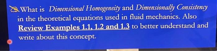 What is Dimensional Homogeneity and Dimensionally | Chegg.com