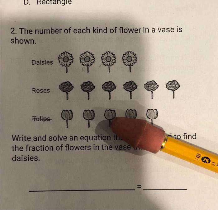 Solved 2. The number of each kind of flower in a vase is | Chegg.com