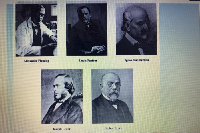 Solved Alexander Fleming Louis Pasteur Ignaz Semmelwels | Chegg.com
