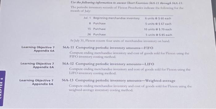 Solved Learning Objective 7 Appendix 6A Learning Objective 7 | Chegg.com Solved Learning Objective 7 Appendix 6A Learning Objective 7 | Chegg.com