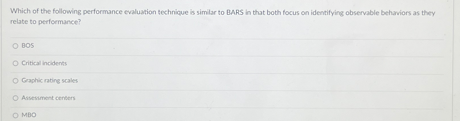 Solved Which of the following performance evaluation | Chegg.com
