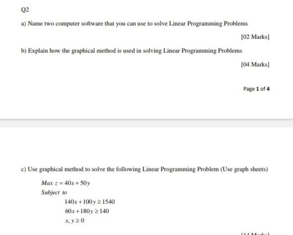 Solved a) Name two computer software that you can use to | Chegg.com