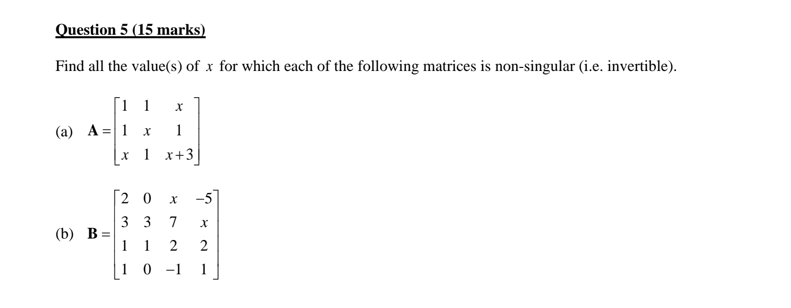 Solved Find all the value(s) of x for which each of the | Chegg.com