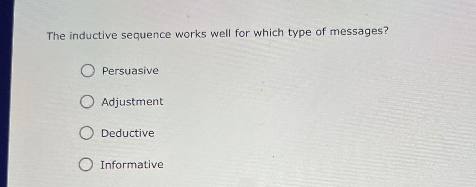 Solved The inductive sequence works well for which type of | Chegg.com