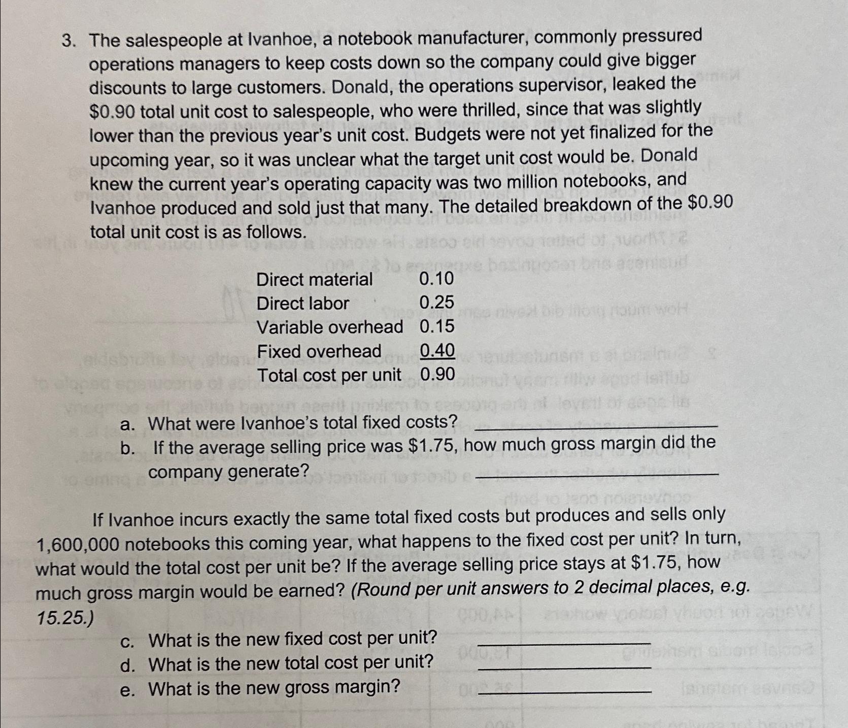 Solved The salespeople at Ivanhoe, a notebook manufacturer, | Chegg.com