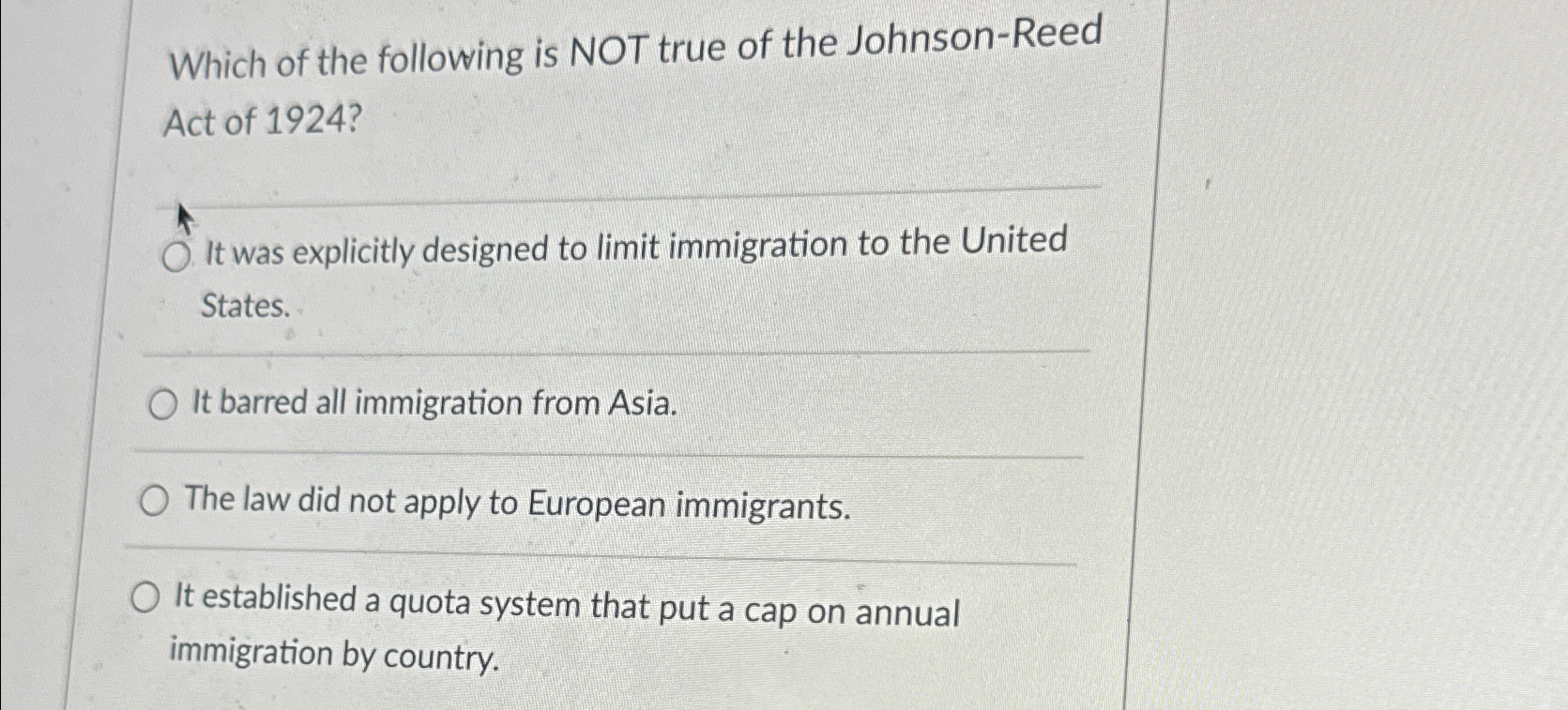 Solved Which of the following is NOT true of the | Chegg.com