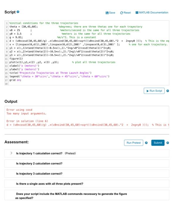 Solved Projectile trajectory (plot of multiple data series) | Chegg.com