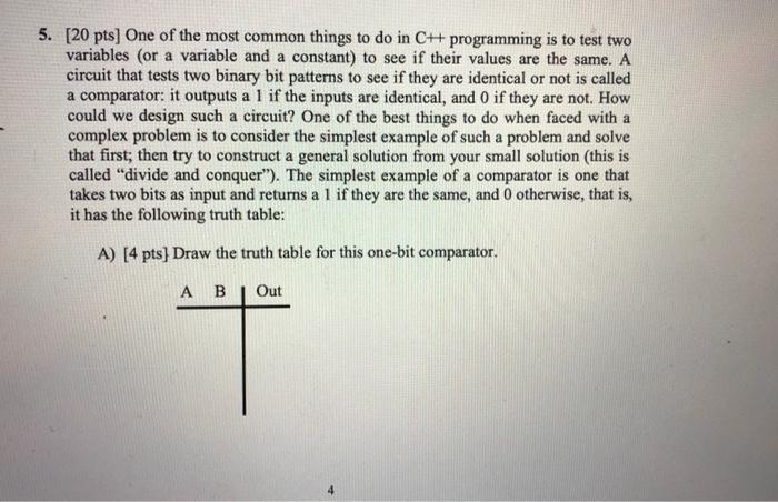 Solved 5. [20 pts] One of the most common things to do in | Chegg.com
