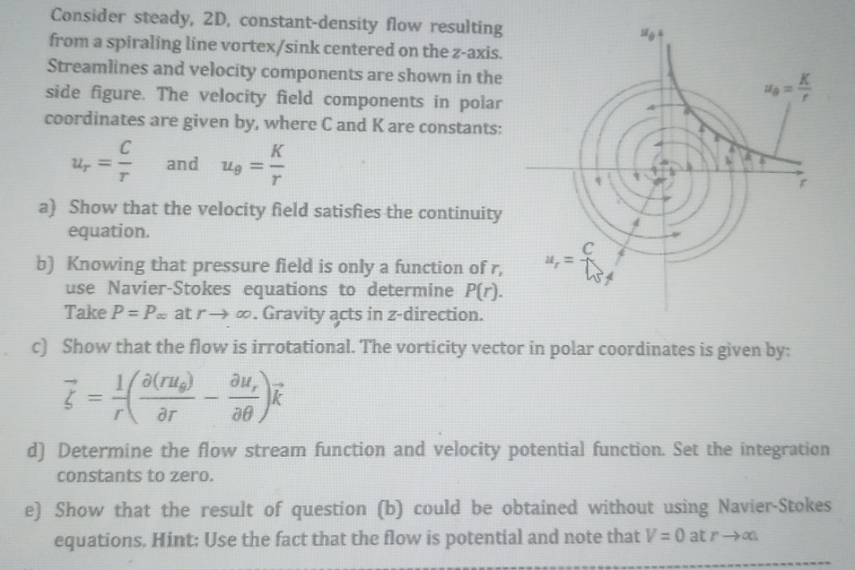 Solved Consider steady, 2D, ﻿constant-density flow resulting | Chegg.com