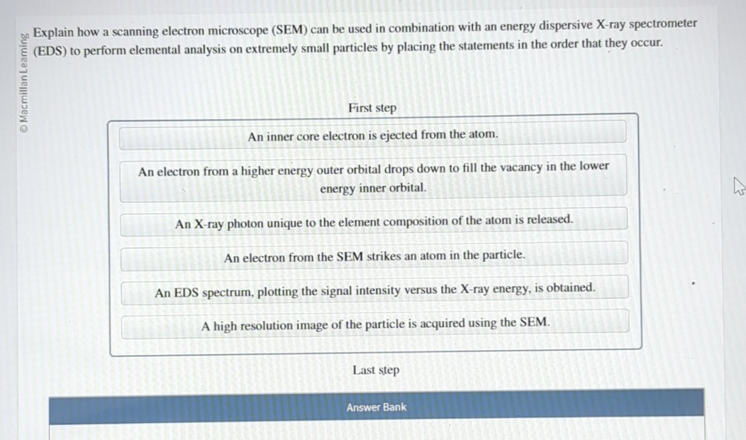 Explain how a scanning electron microscope (SEM) ﻿can | Chegg.com