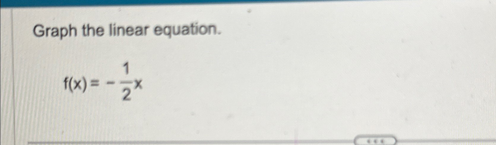 Solved Graph the linear equation.f(x)=-12x | Chegg.com
