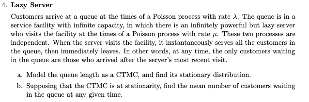 Solved Lazy ServerCustomers arrive at a queue at the times | Chegg.com