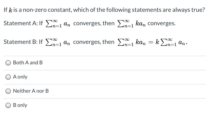 Solved If k is a non-zero constant, which of the following | Chegg.com