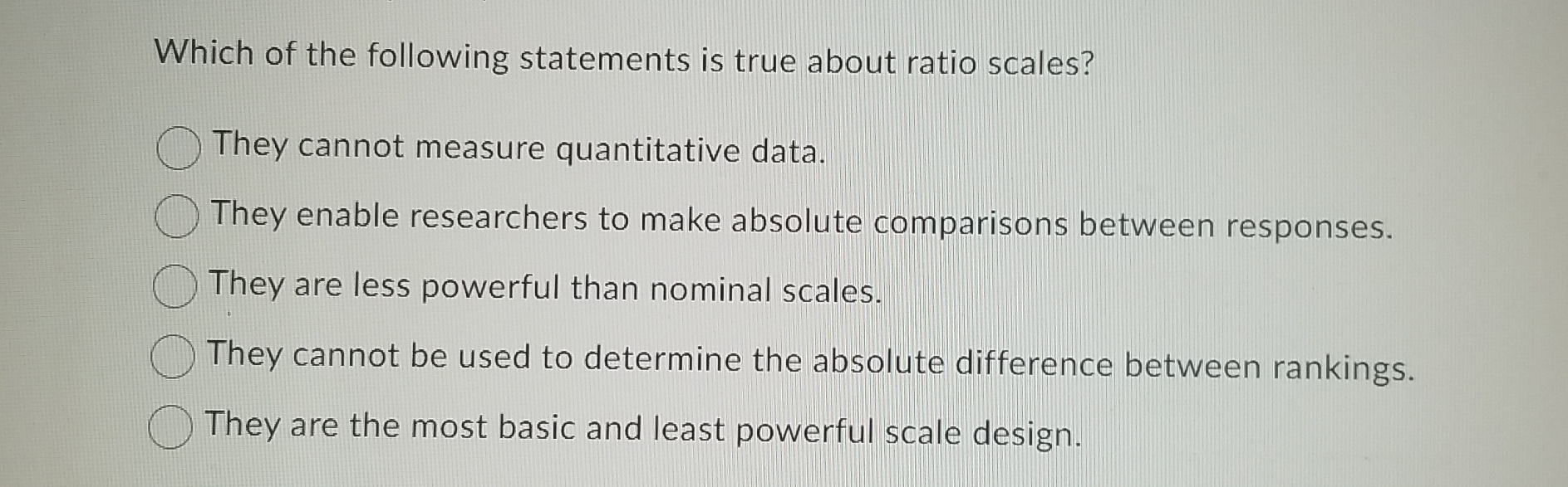 Solved Which of the following statements is true about ratio | Chegg.com