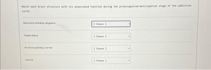 Solved Match each brain structure with its associated | Chegg.com
