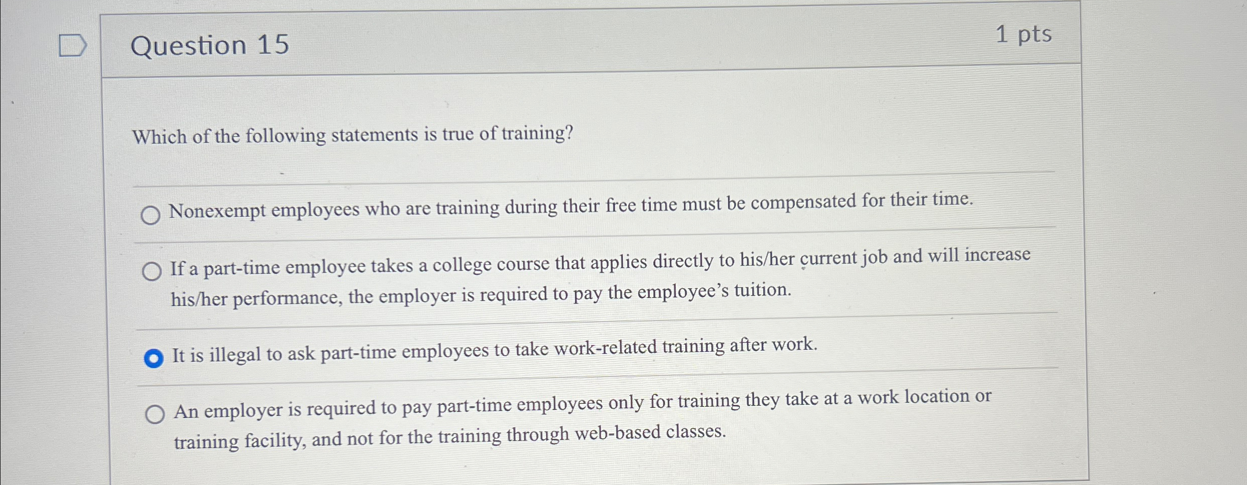 Solved Question 151 ﻿ptsWhich of the following statements is | Chegg.com