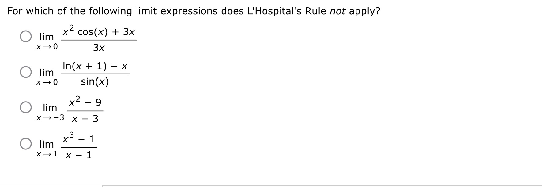 For which of the following limit expressions does | Chegg.com