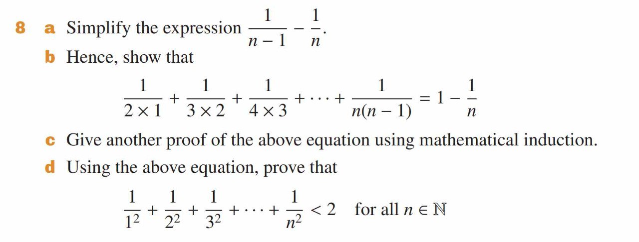 Solved 8 ﻿a Simplify the expression 1n-1-1n.b Hence, show | Chegg.com